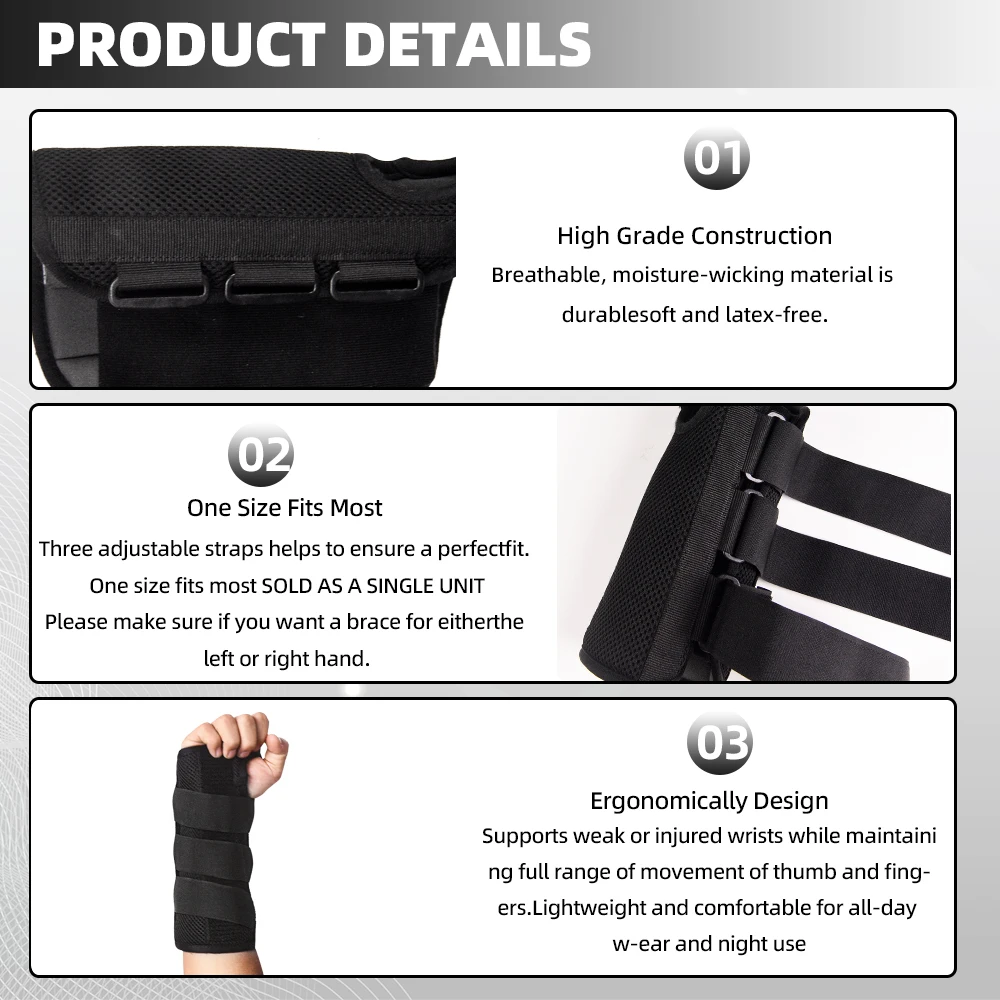 Adjustable Aluminum Strip Support Orthopedic Medical Hand Wrist Brace ...