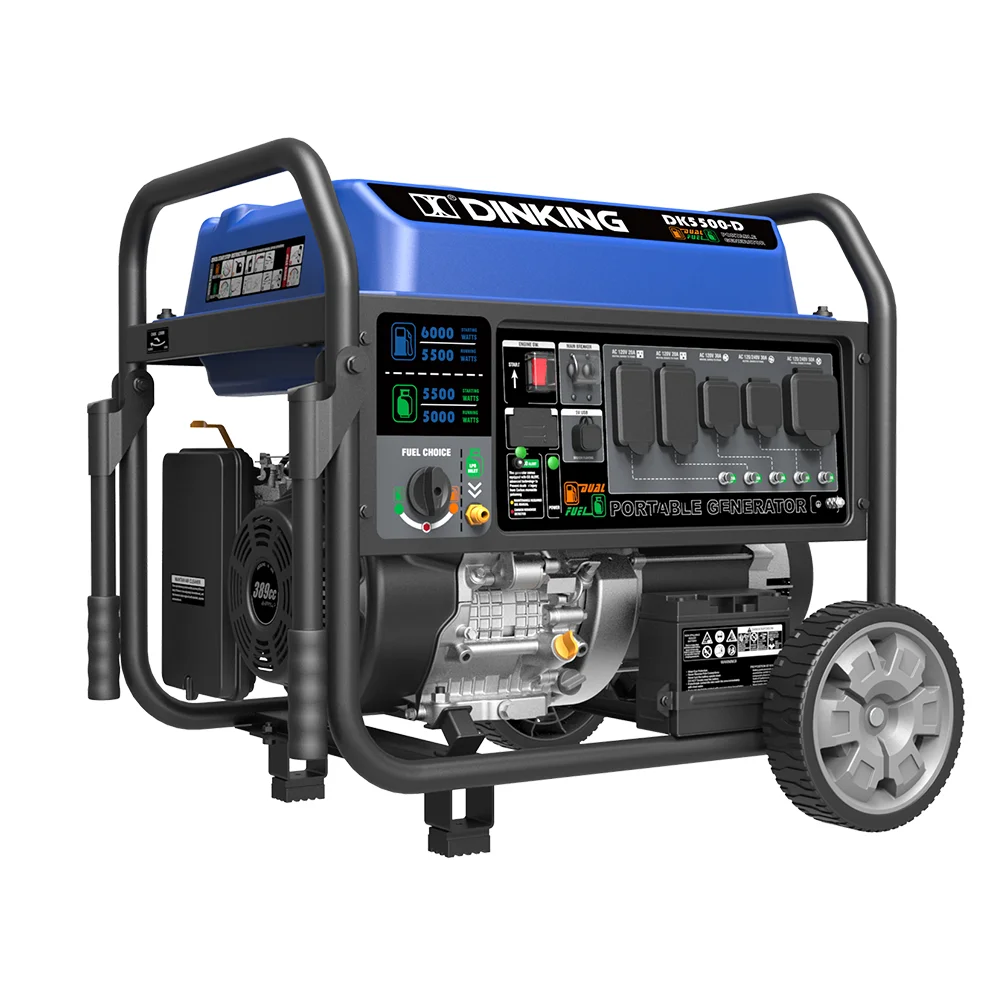 Dinking 5000w Single Phase Open Frame Gasoline Generator 5kw With ...