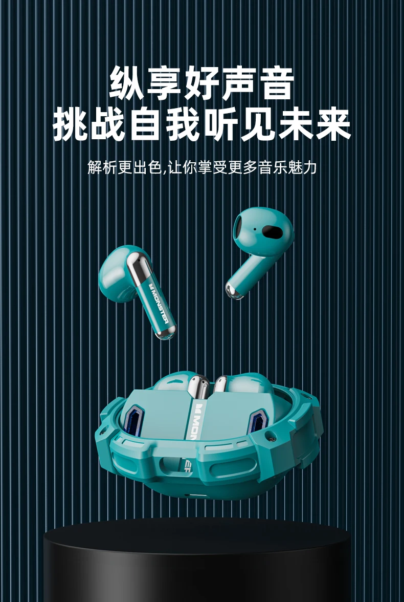 2023 New Arrival Monster Airmars Xkt10 Pro Bluetooth 5.3 Headphones Enc ...