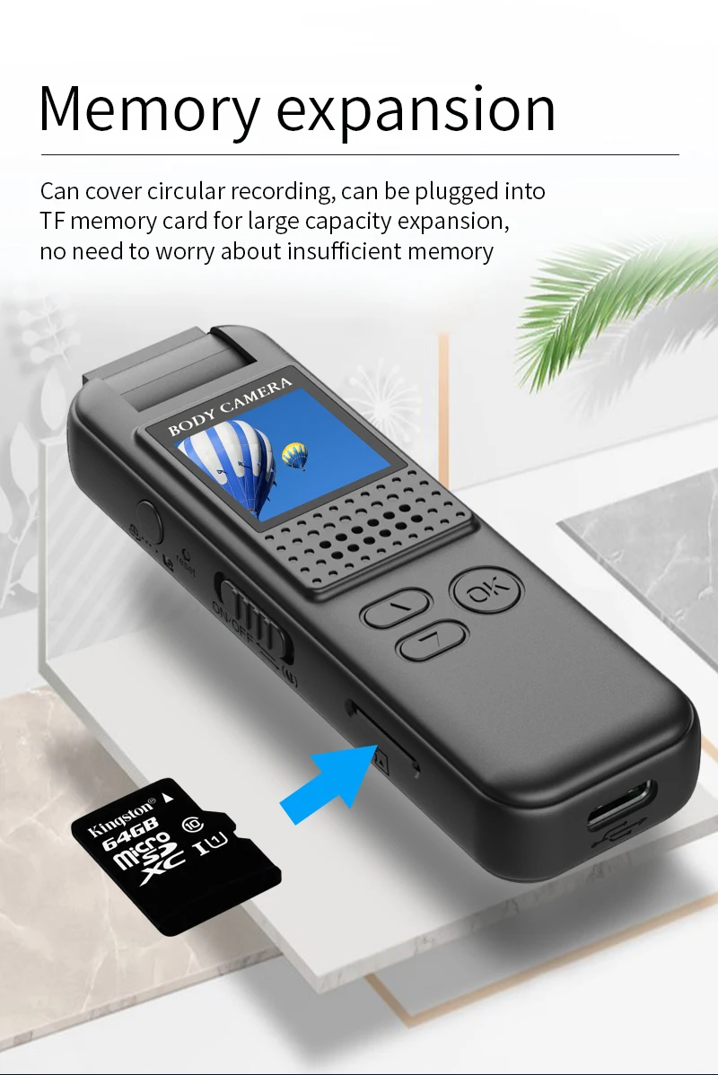 CS08 1080P Mini Camera with Magnetic Clip & 180° Lens - OEM | Wholesale