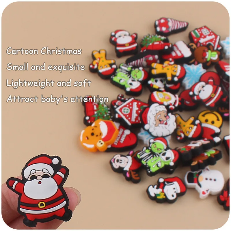 Creative Diy Christmas Design Beads Cartoon Silicone Beads Santa Claus ...