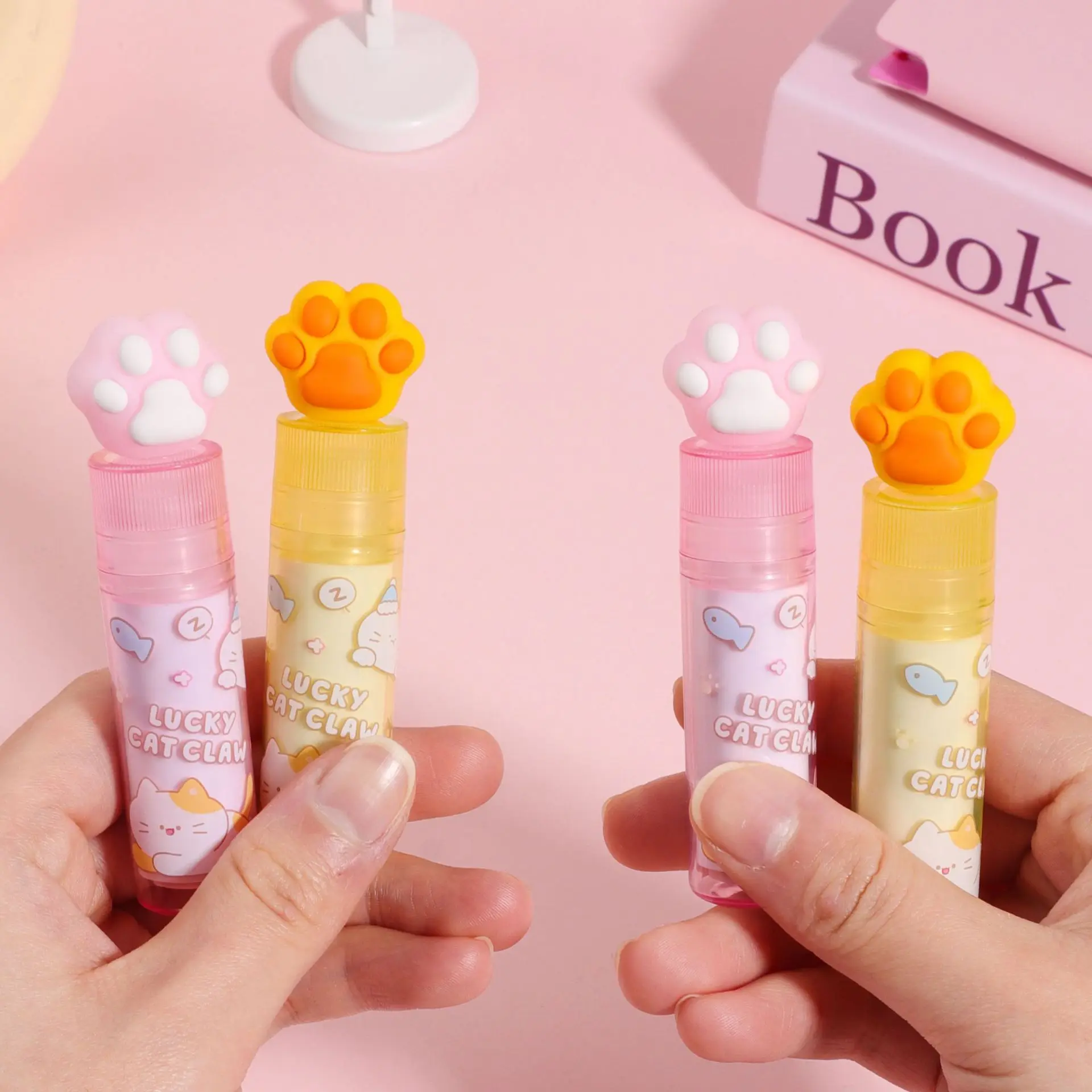 Cute Kawaii Cat Paw Penda Lipstick Eraser Sliding Retractable Eraser ...
