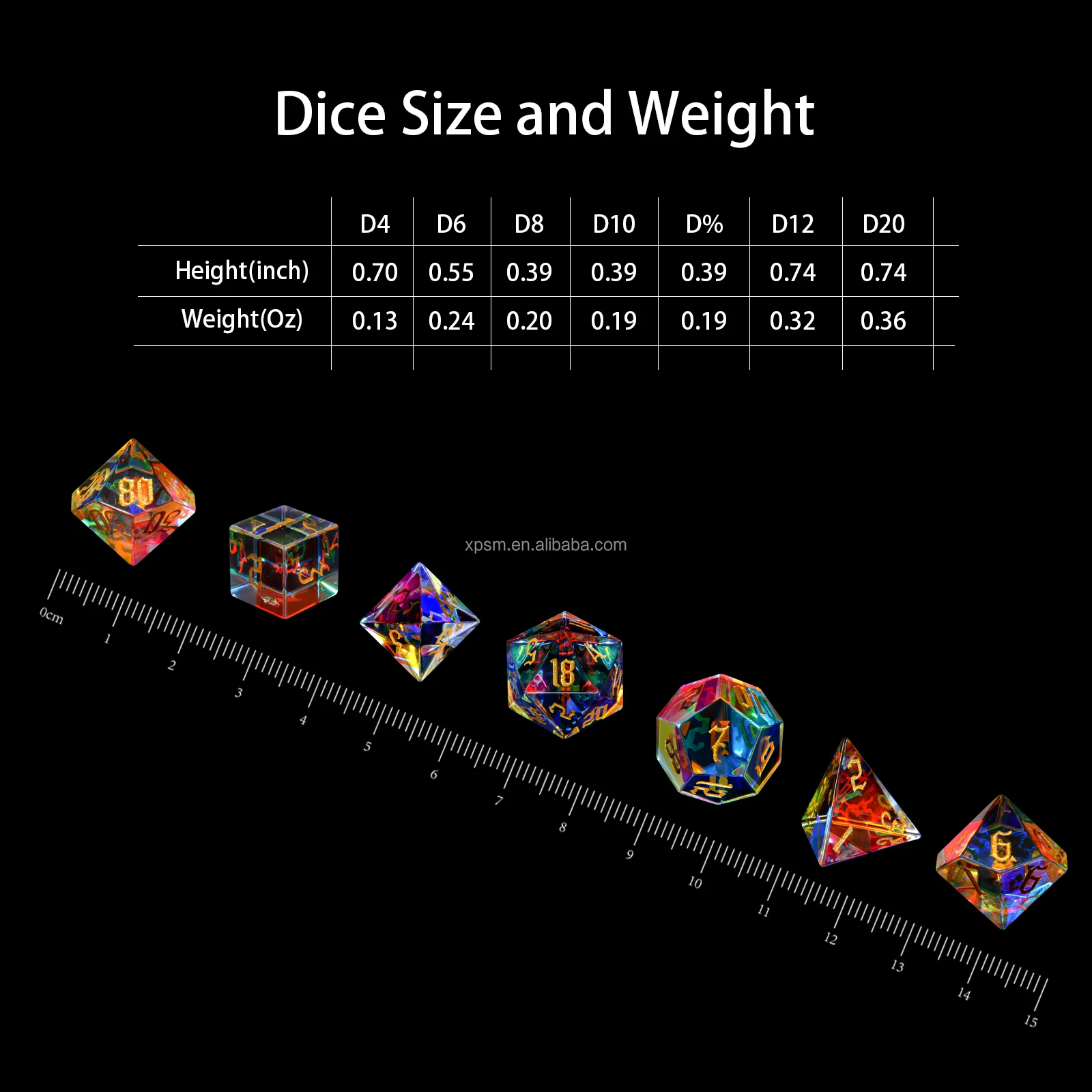 Custom Logo RPG Natural Polyhedral Gemstone Dice Set