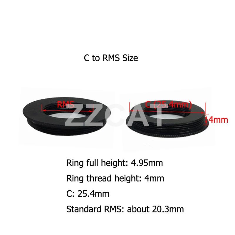 C Mount 25.4mm to RMS Thread M25 M26 M27 M42 Microscope Objective Lens ...