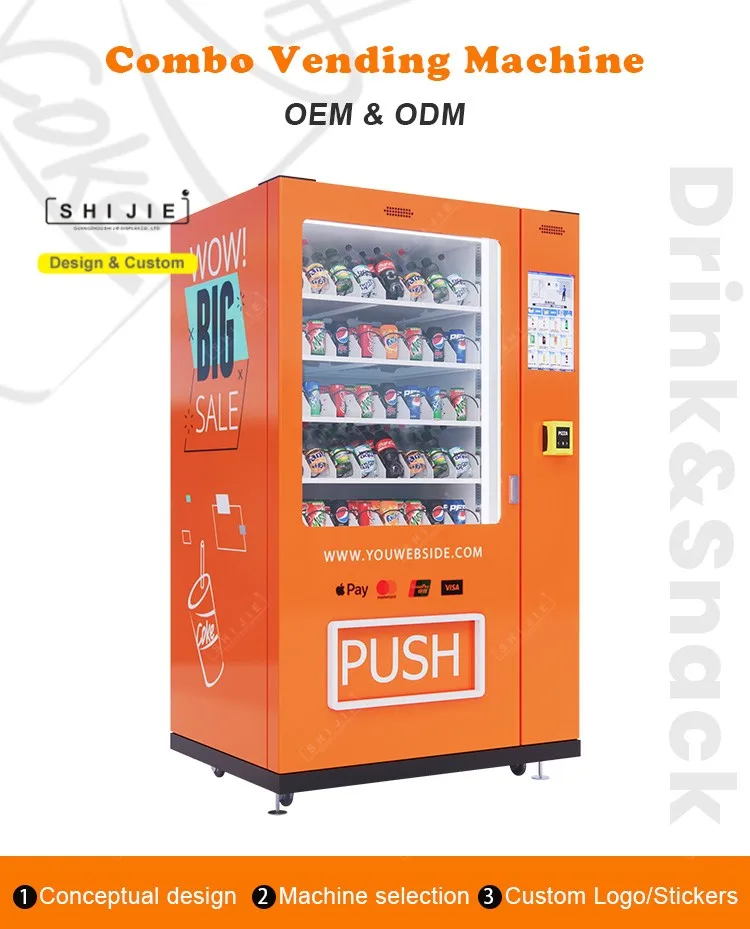 Cashless Japanese Vending Machine Qr Code Touch Screen Drinks And Snack ...