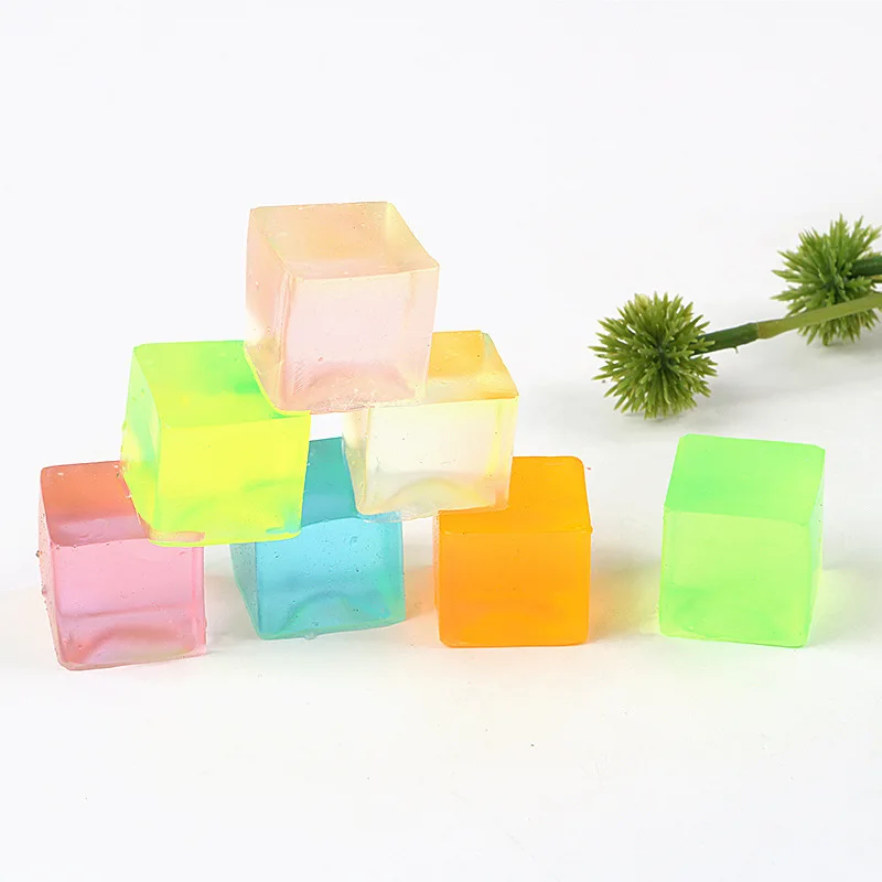 Squishy Ice Cubes Fidget Toys Squeeze Stretchy Clear Jelly Color Stress Relief Toys Buy 