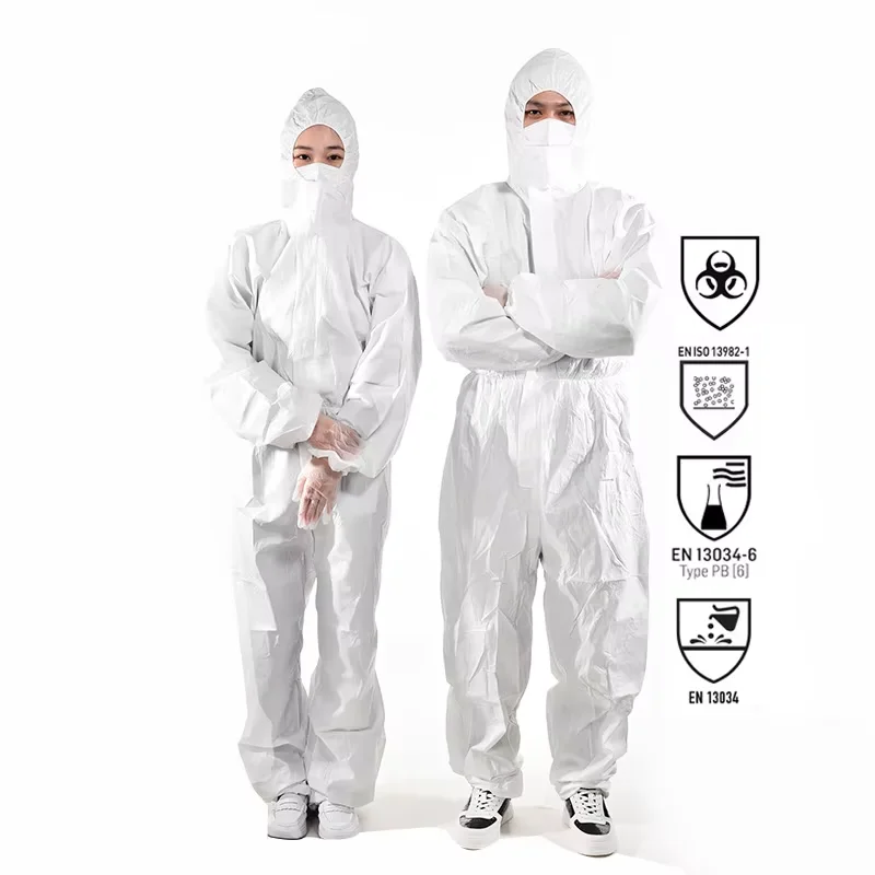 Heavy Duty Chemical Hazmat Suit Antistatic Waterproof Breathable ...