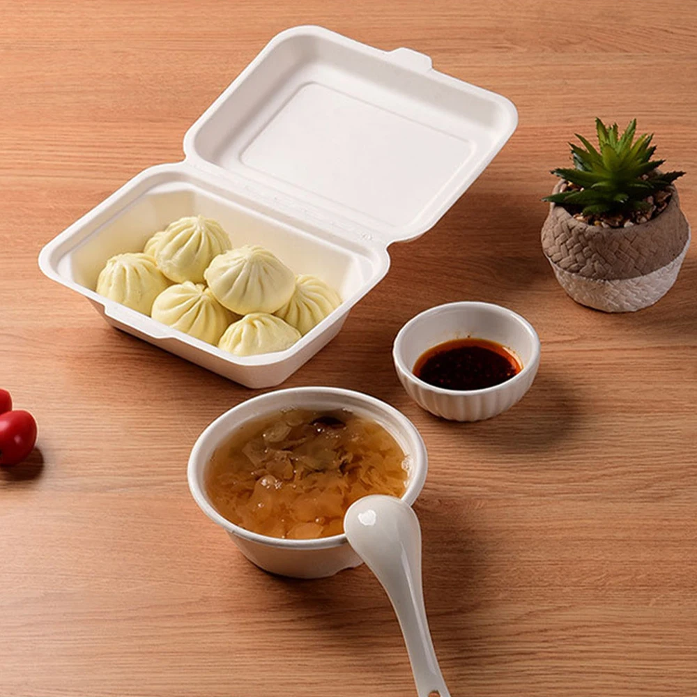 1000ml Disposable Pulp Takeaway Food Lunch Box Biodegradable Packaging ...