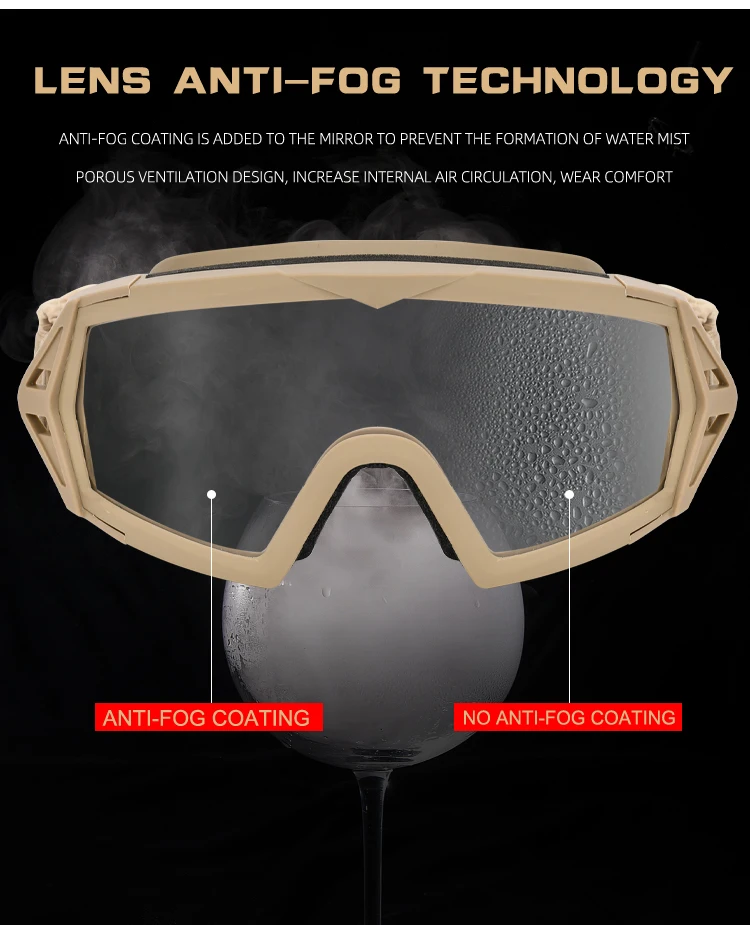 V50 3.5mm MIL Certificate Tactical Shooting Googles Protective Glasses ...