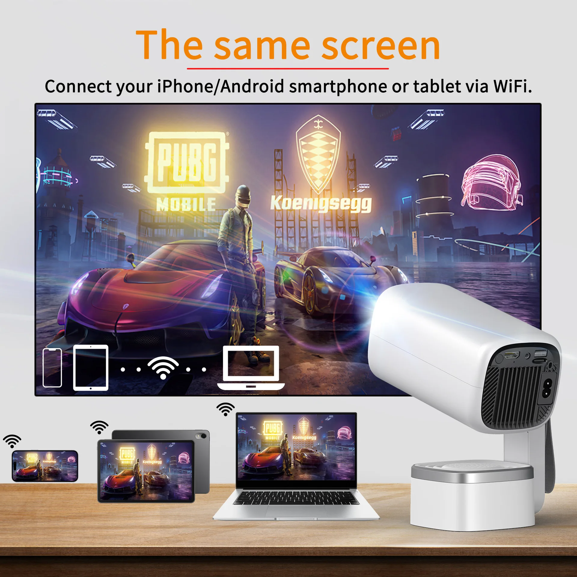 Overhead Ceiling Projector Wall Projection 4k HD 200ANSI Lumens with ...