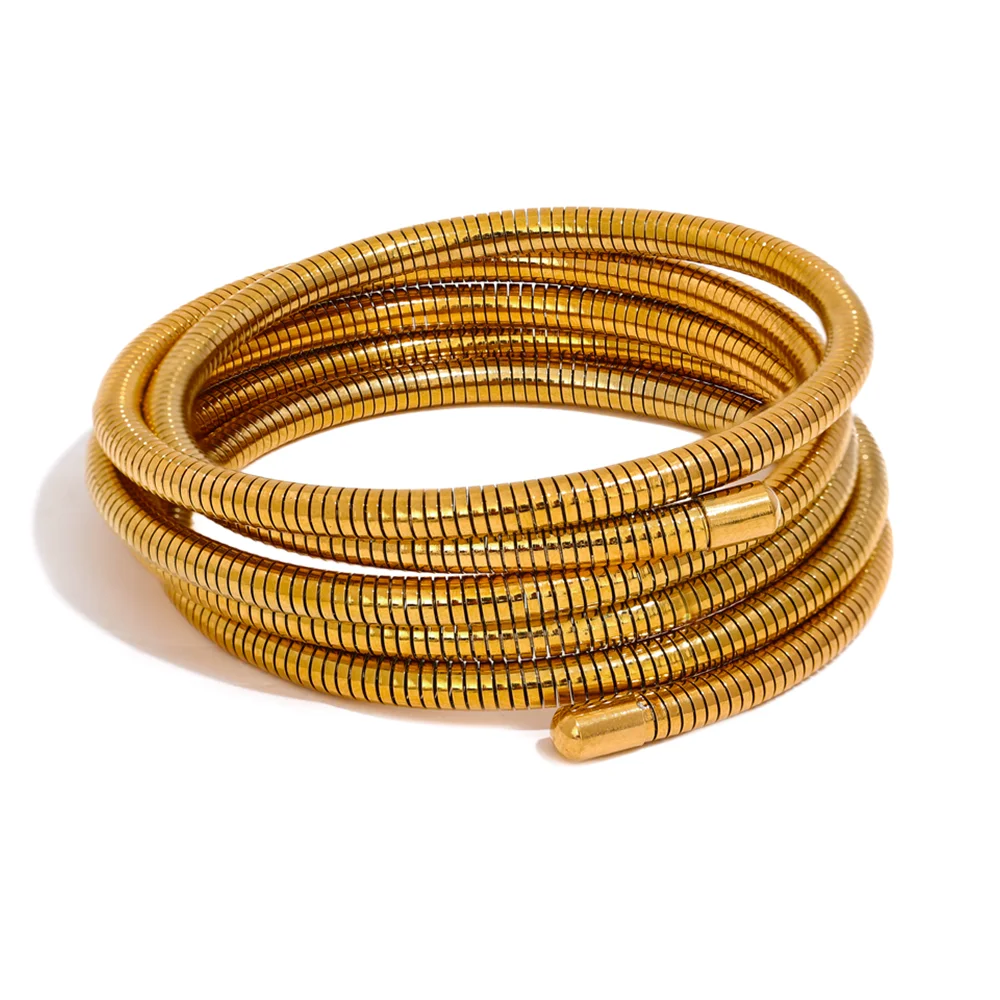 Jinyou 2303 Stainless Steel Stackable Multi-layer Wrap Arm Bracelet ...