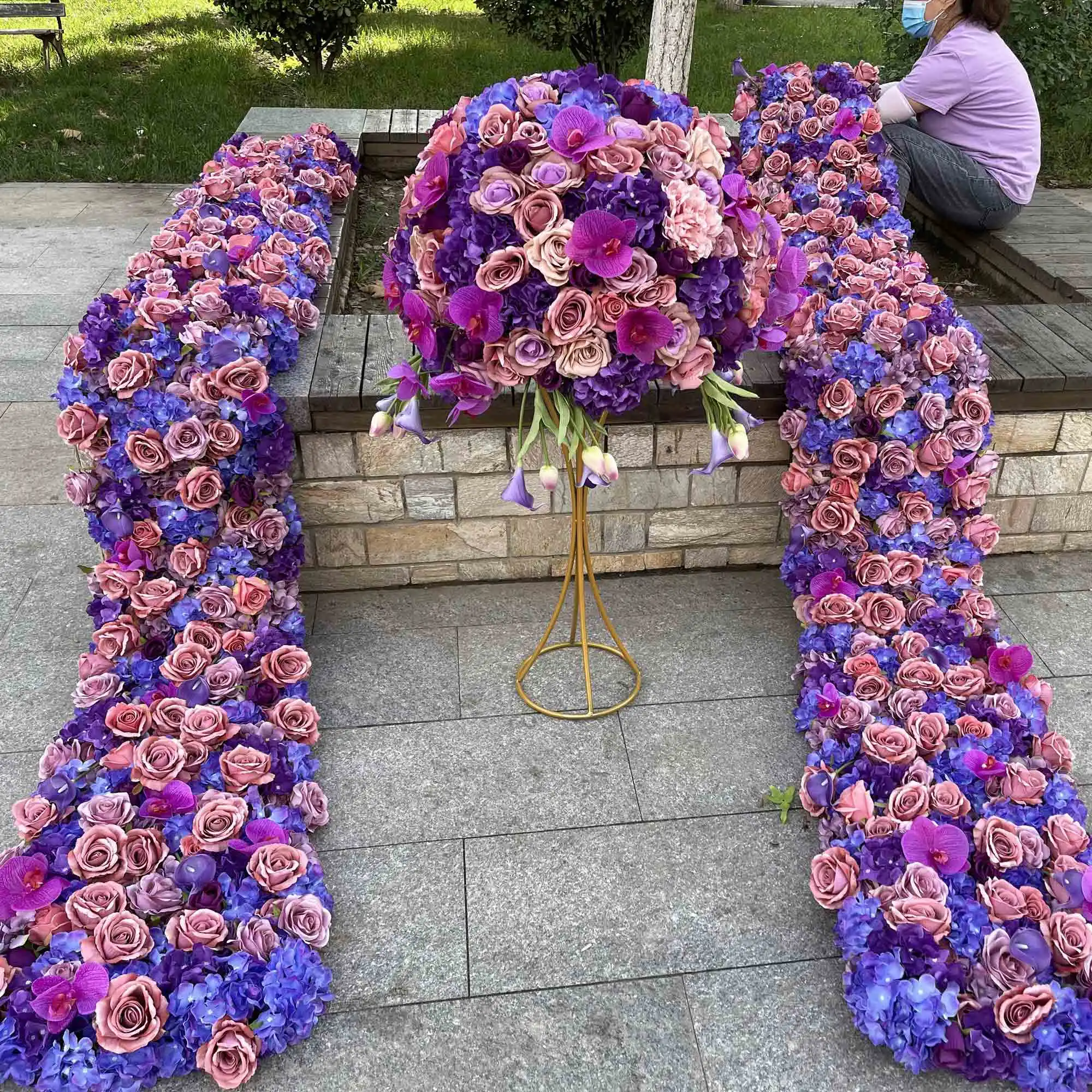 White Rose Garland - Elegant Wedding Silk Flower Runner