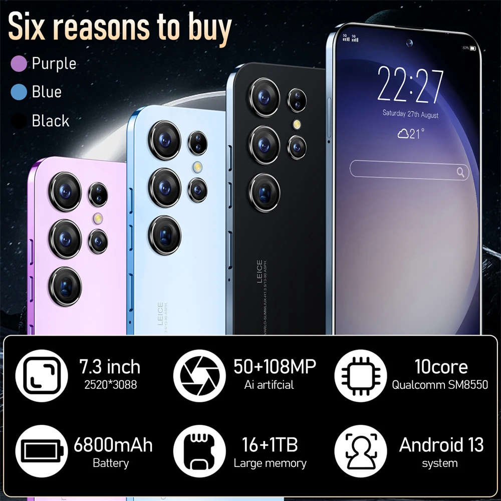 2023 New Golaxy S23 Ultra Unlocked 5g Telephone 7.3 Inch 16gb + 1tb ...
