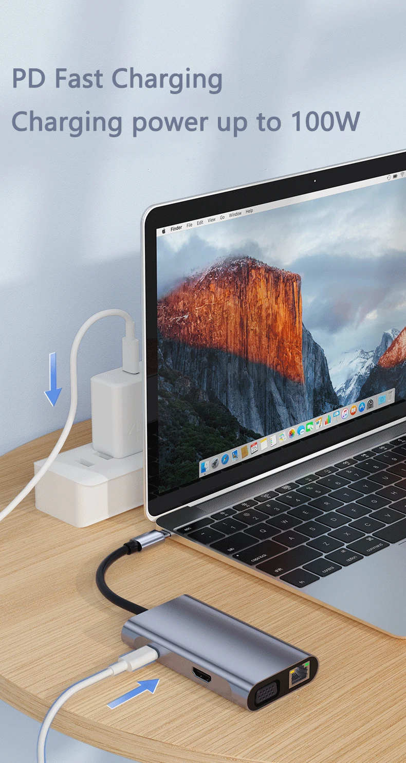 Sd Tf Card Reading Dock Concentrator 7 In 1 Multi-function Type C Usb ...