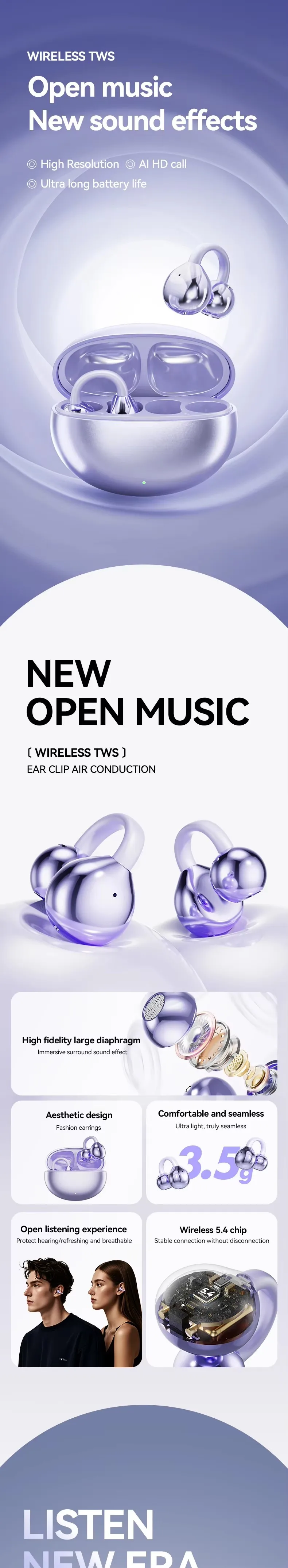 Transparent Design LCD Touch Screen Air Max TWS Earbuds