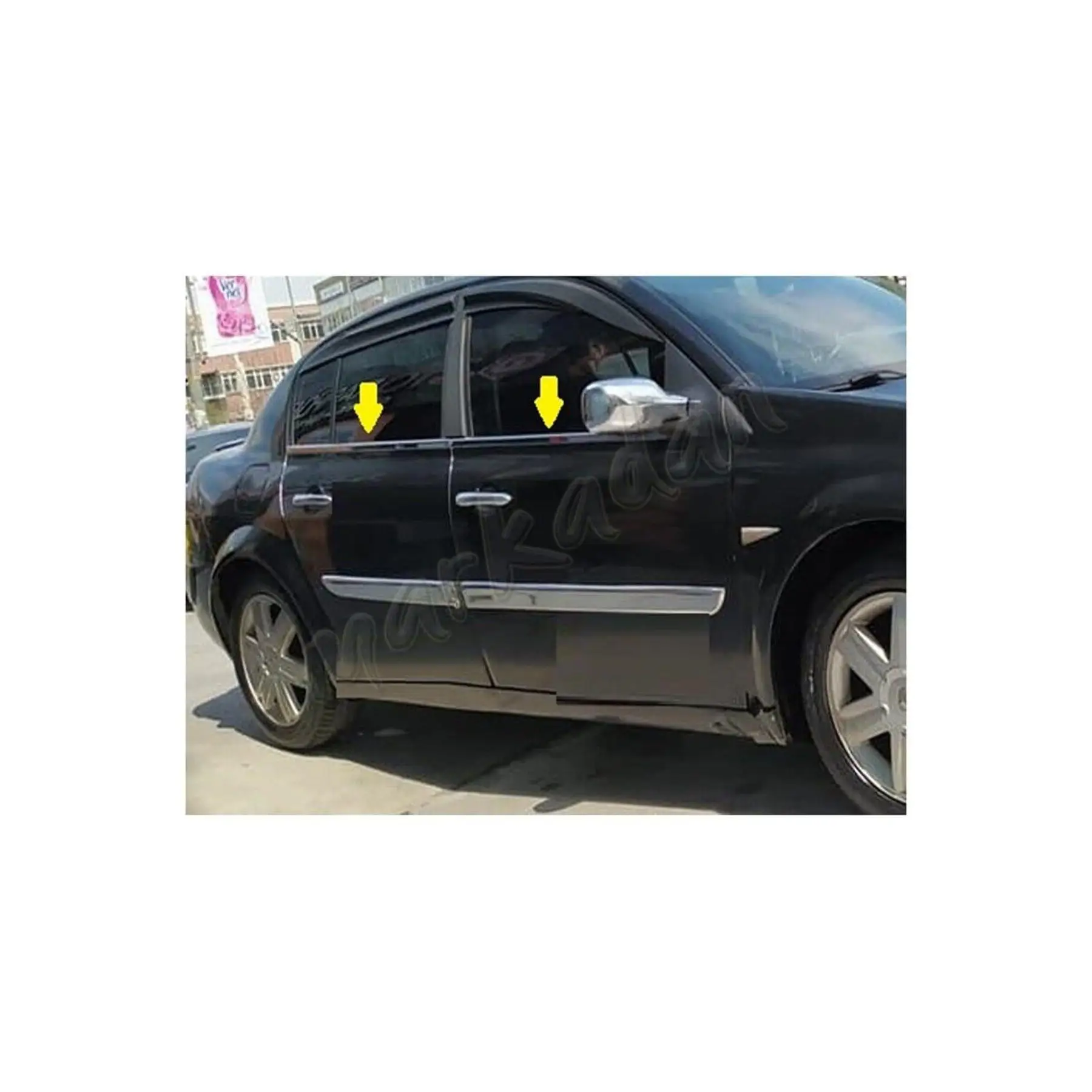 Renault Megane 2 Sedan Chrome Window Trim 2004-2010 4 Pieces Stainless ...