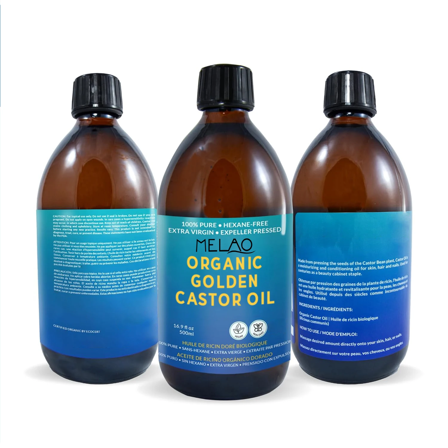 Custom Bottle 500ml Castor Oil Rapid Growth Liquid Essential Oil ...