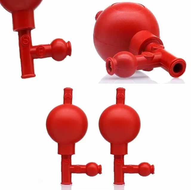 Red Pipette Suction Ball Pipet Filler Bulb Lab Instruments Equipment ...