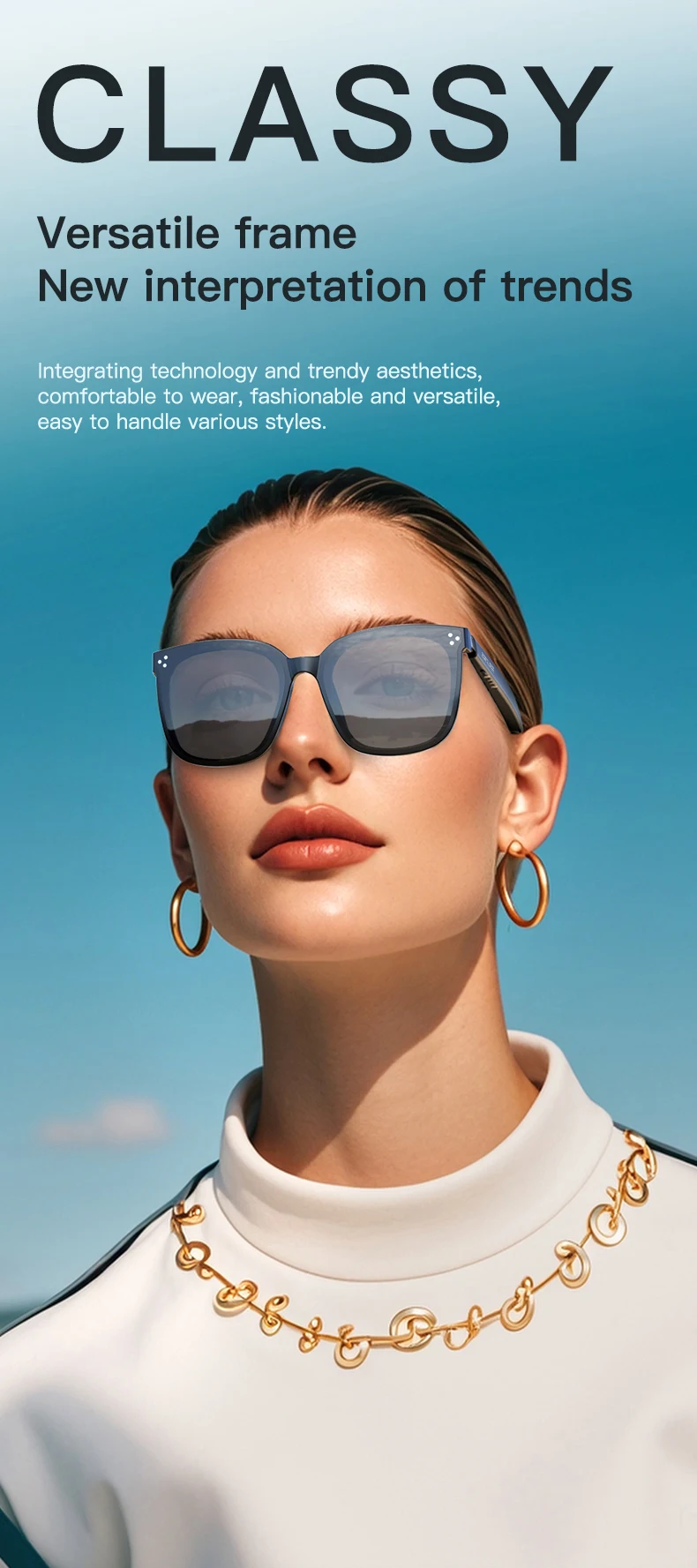 GS260 Smart Glasses - Bluetooth, Sunglasses & Sports Headphones