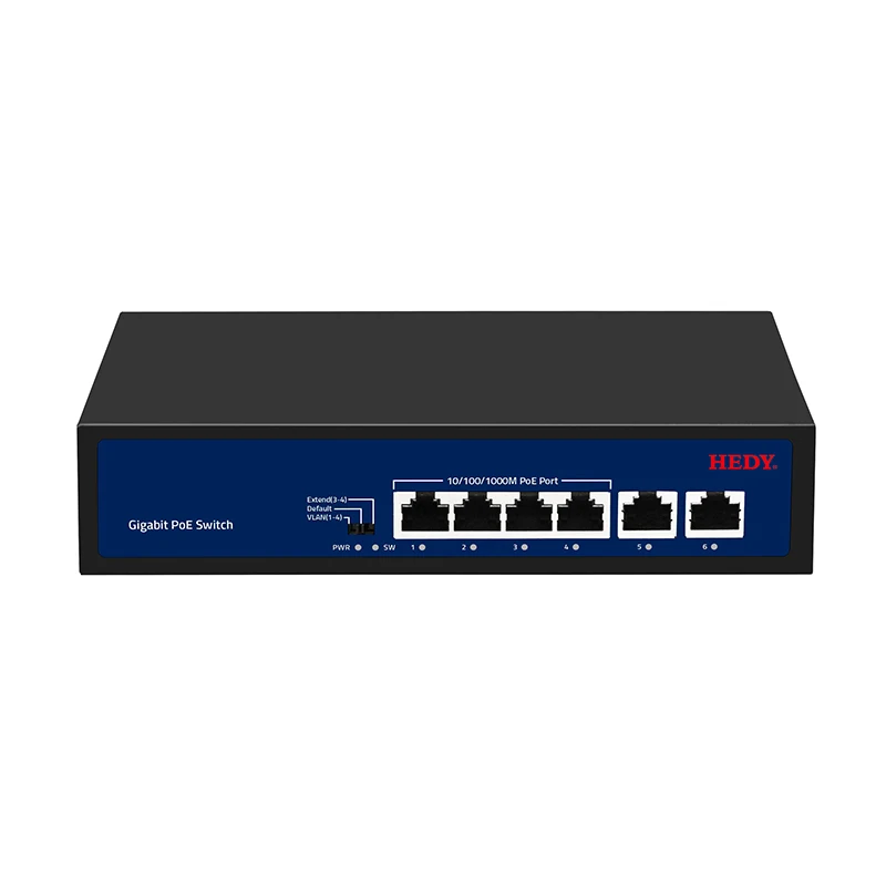 6 Ports PoE Switch 48 Watt 4 X 10/100/1000Mbps PoE Ports 2 X 1000Mbps ...