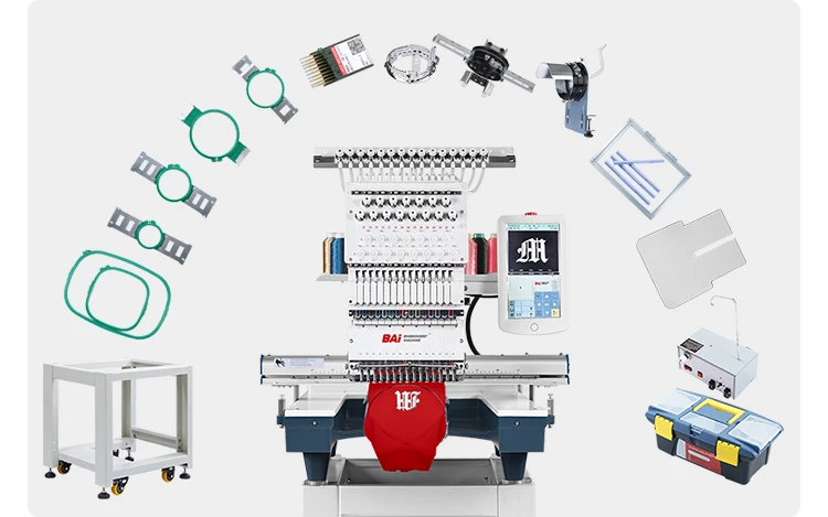 Bai Automatic High Quality 1 Head Embroidery Machine With Professional ...