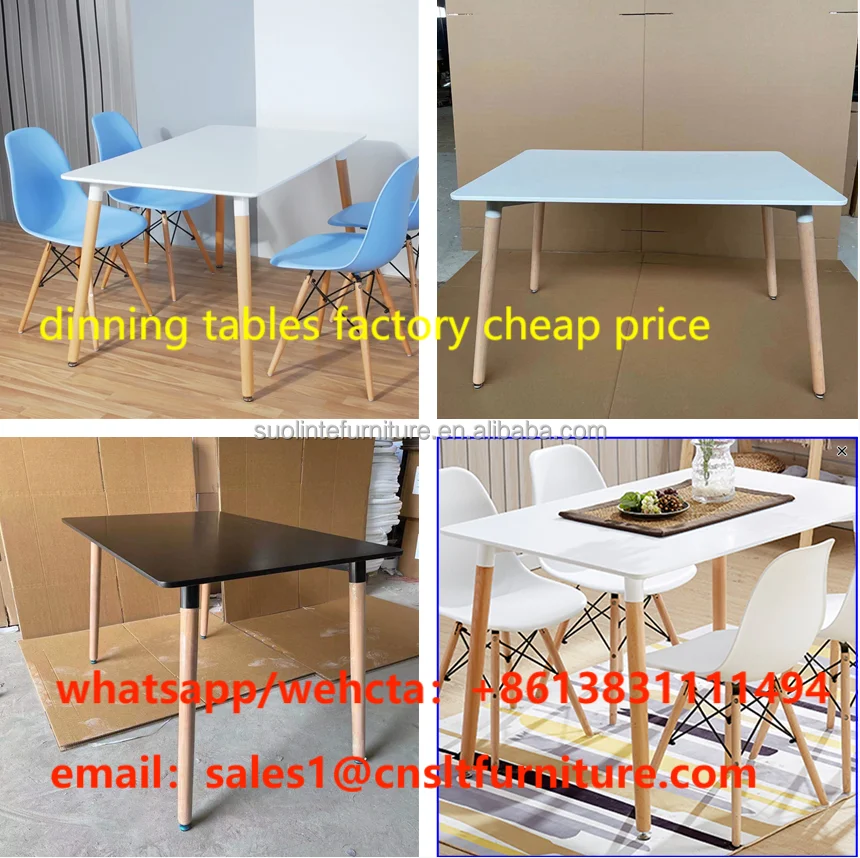 Mdf Dinning Room Furniture White Black Oak Modern Dinning Table Set ...