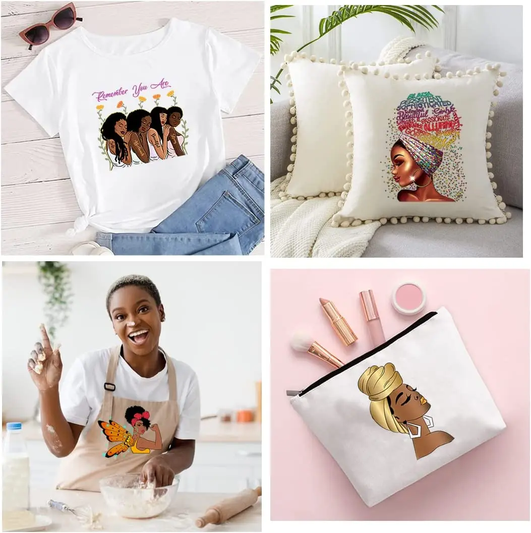 Printable Heat Transfer Sticker Black Smart Queendom Beauty Iron On ...