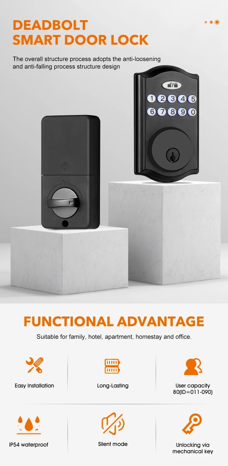 Traditional Electronic Keypad Smart Lock Waterproof Deadbolt Door Lock ...