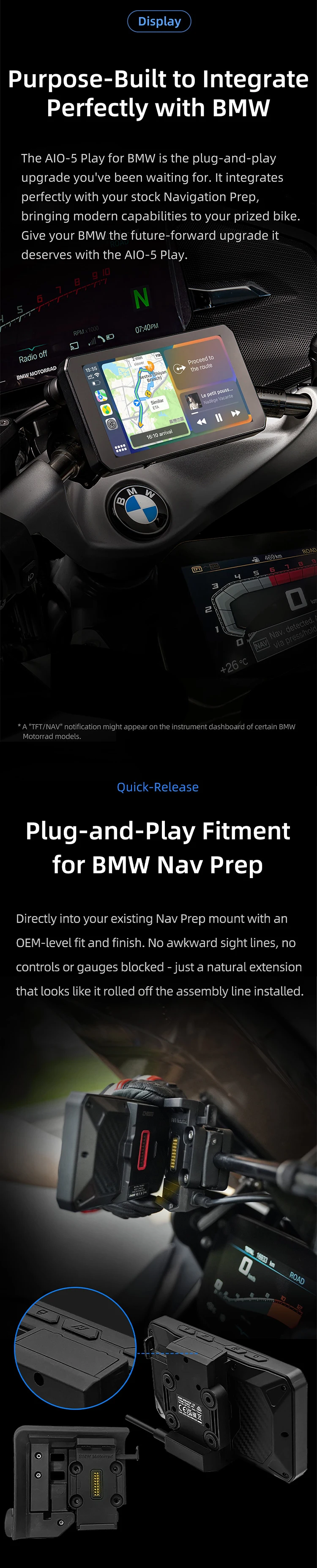 CHIGEE Aio 5play BMW 720p Dash Cam - Dual Cam Video Recorder