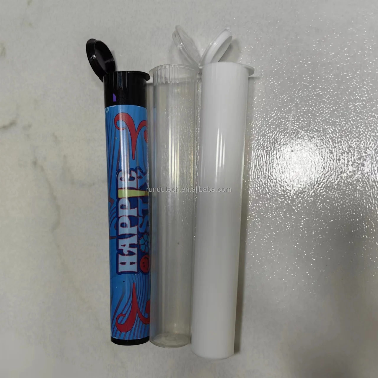 Custom Pre Pop Top Tube Container Child Resistant 116mm 120mm Clear ...