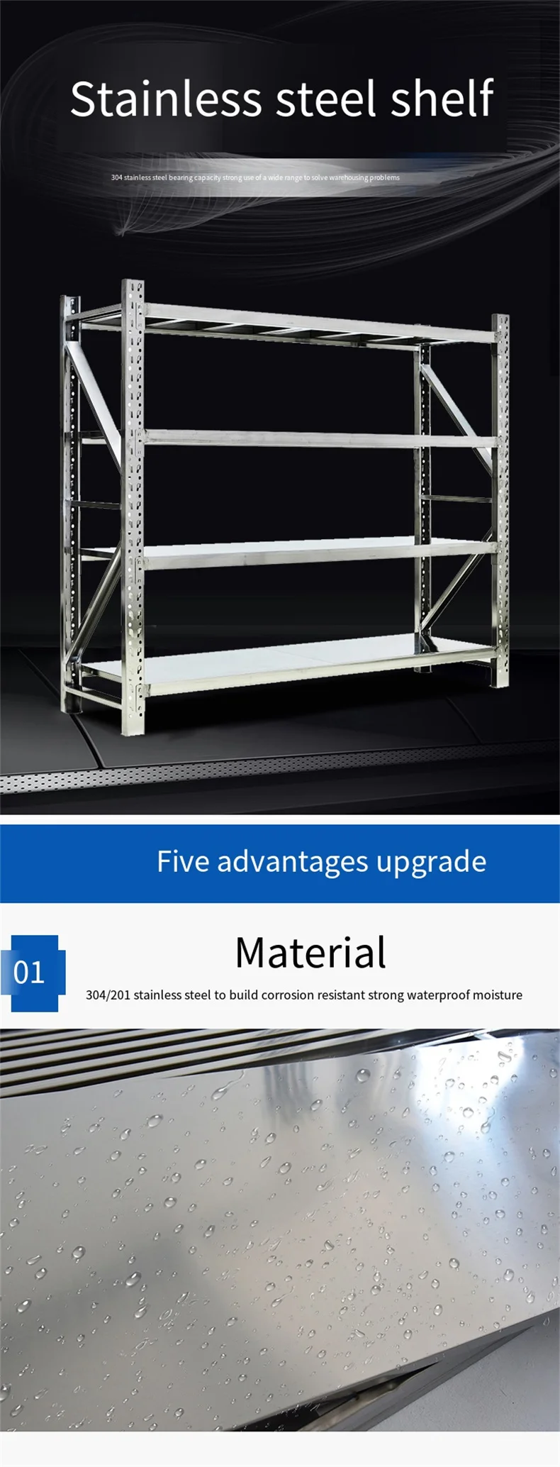 4-tier Utility Shelves Stainless Storage Shelves Unit Adjustable Garage ...