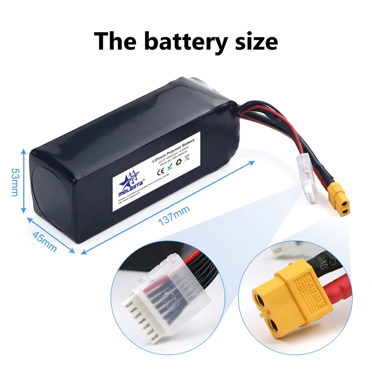 Melasta 22.2v Lipo Aircraft Batteries 4500mah Lithium Polymer Battery ...