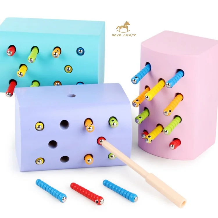 Kids Toy Educational Wooden Catch Worm Toy for Preschool Montessori ...