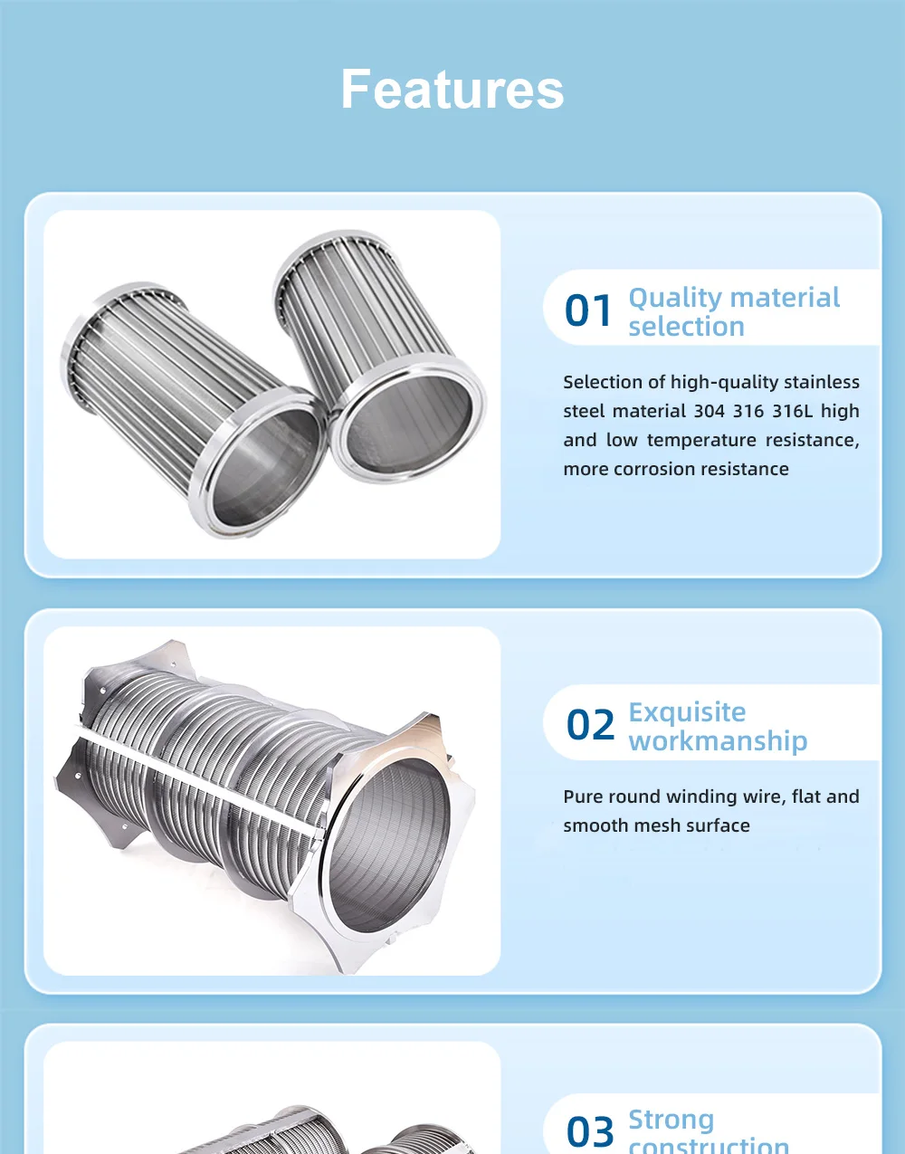 Stainless Steel Filter Element Anti-corrosion Wedge Wire Slotted Basket ...