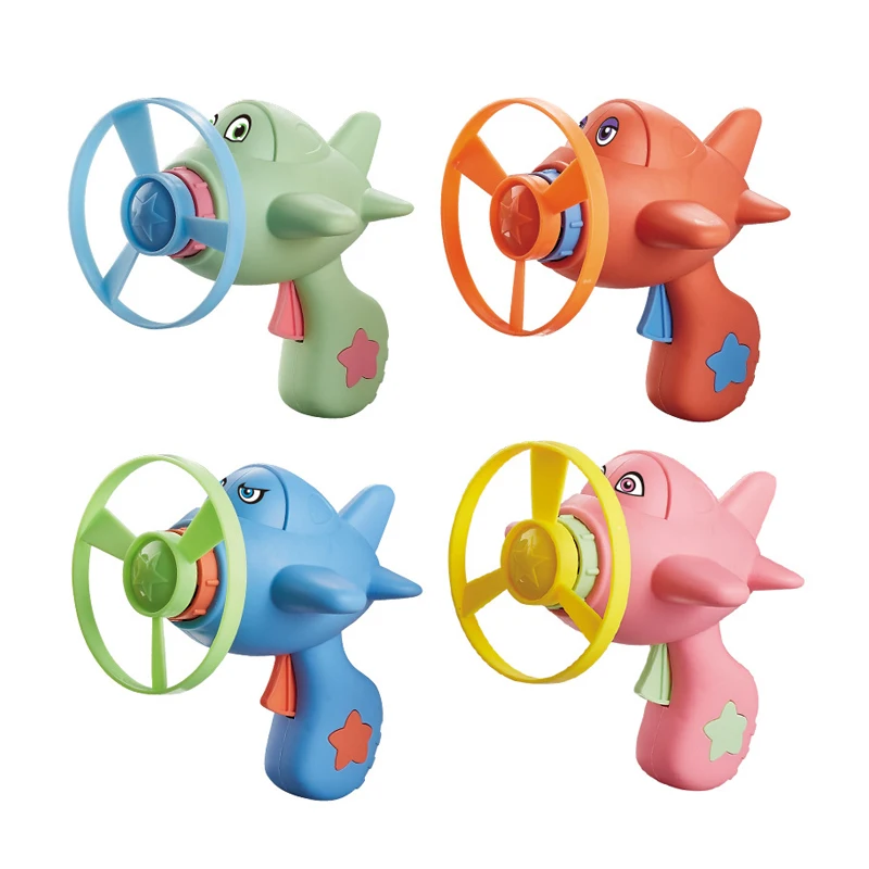 2in1 Plane Design Catapult Flying Disc Saucer Gyro Gun Toy