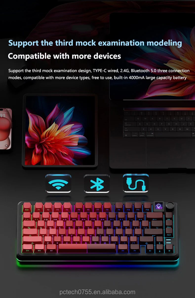 WEIKAV WK75 Gaming Keyboard - Wireless, RGB, and Customizable