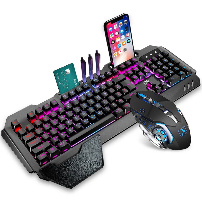 XINMENG K680 RGB Wireless rechargeable keyboard and mouse set ...