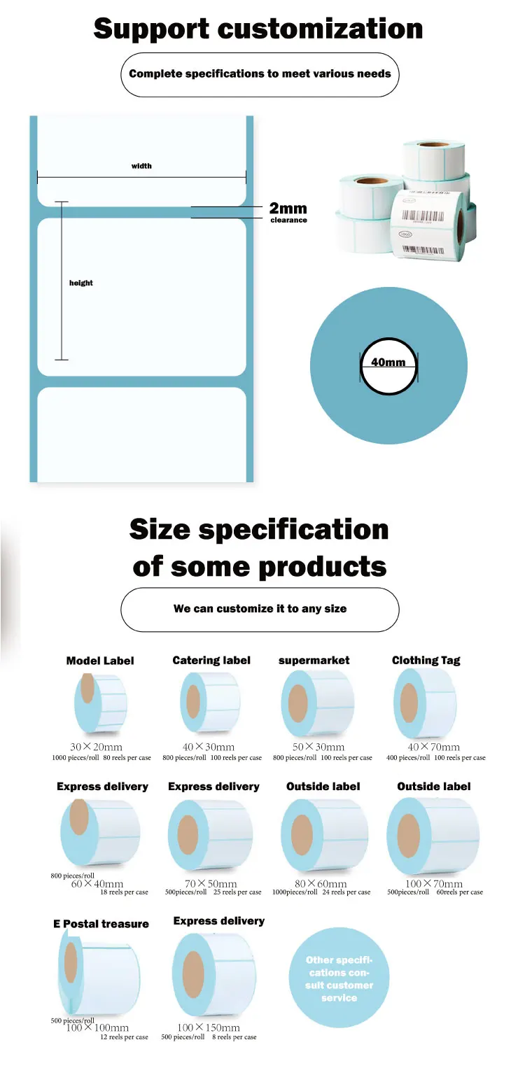 Manufacturer Self Adhesive Waterproof Label Roll Direct Thermal Label ...