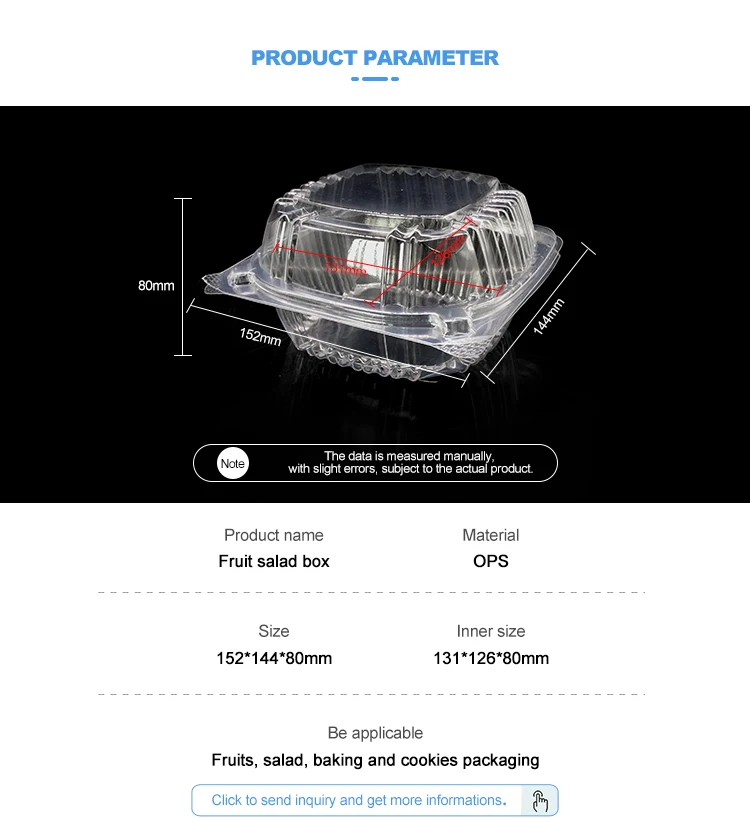 Disposable Plastic Fast Food Packaging - Clear Clamshell