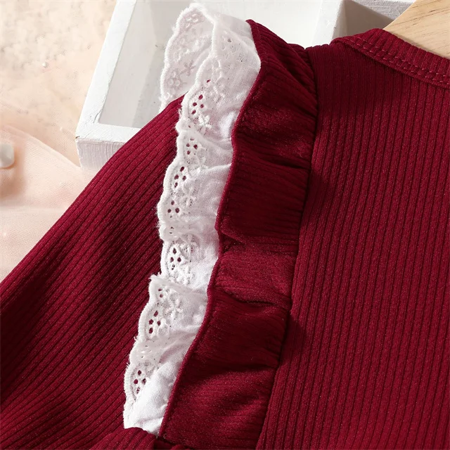 1 Pcs Custom Tag Christmas Ribbed Cotton Spring Autumn Newborn Infant ...