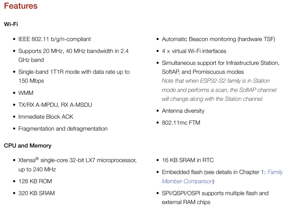 ESP32-S2F Wifi Module - 32-Bit MCU for Iot Applications
