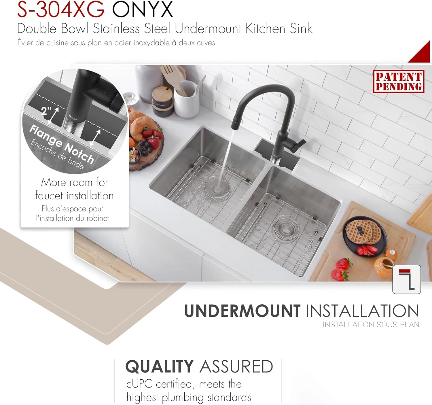 SUS304 OEM Vietnam Factory HU3118H - Double Sink Bowl