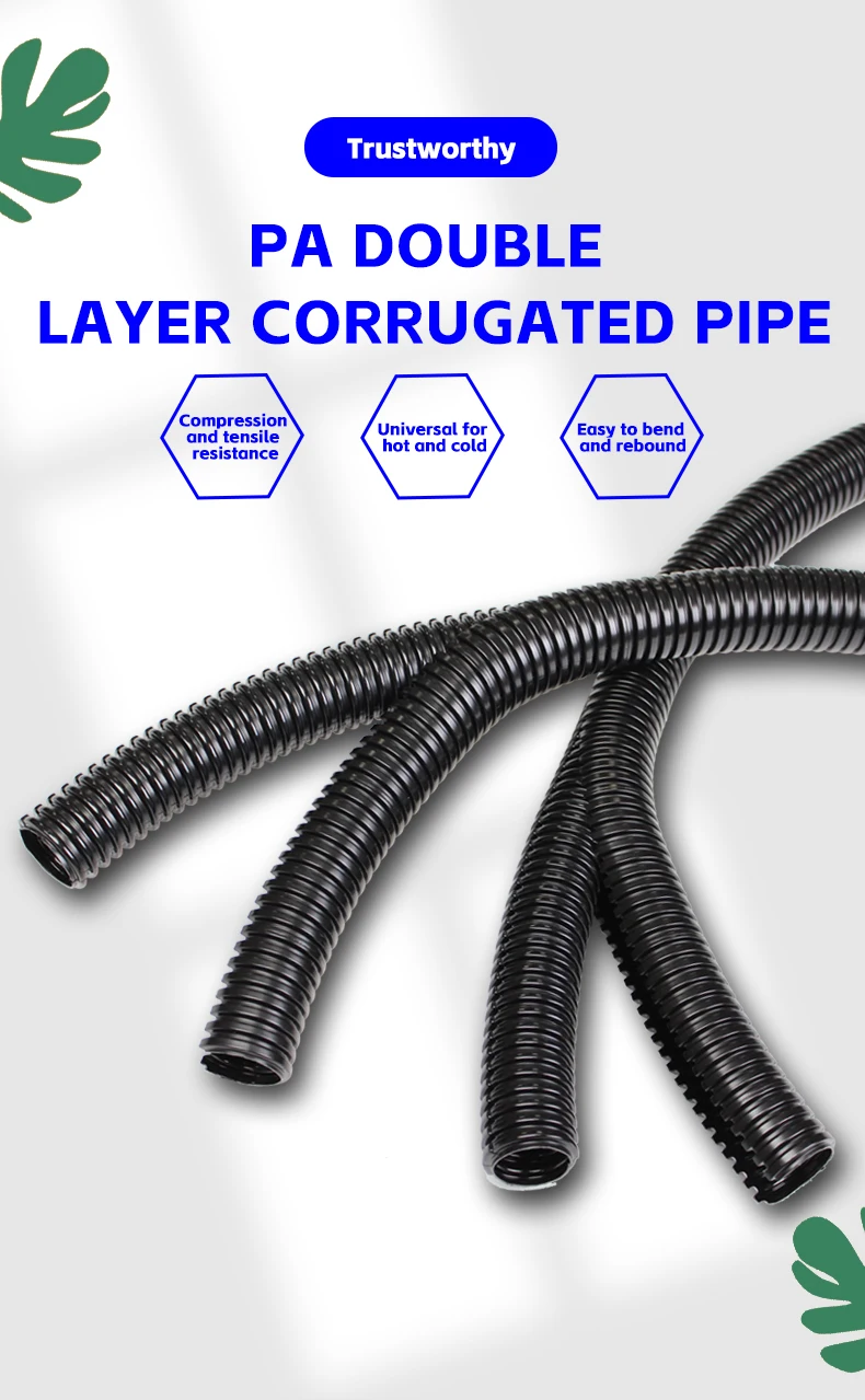 Double Wall Corrugated Pipe Plastic Culvert Pipe Split Wire Loom Tubing ...