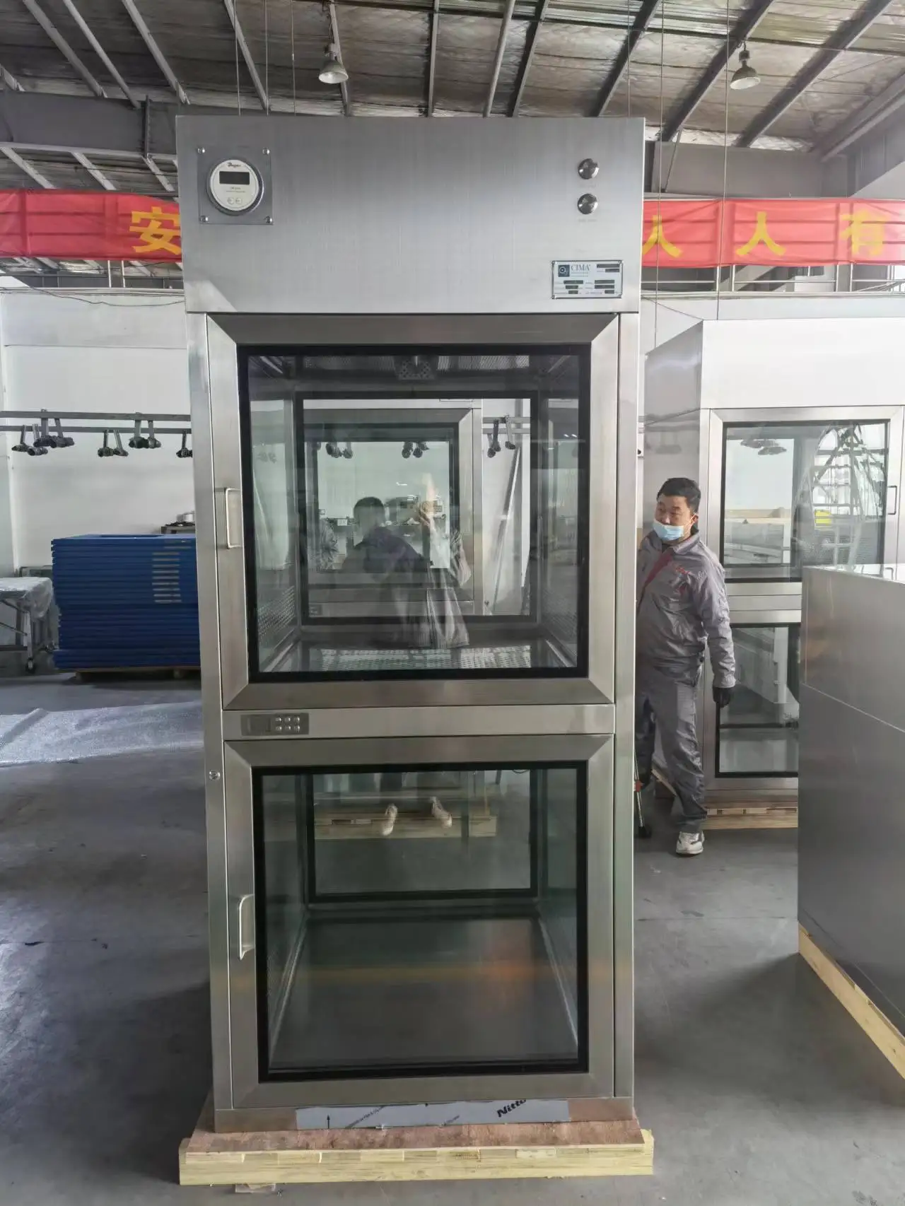 Airtc Clean Room Pass Thru Cabinet Static Pass Box With Electronic ...