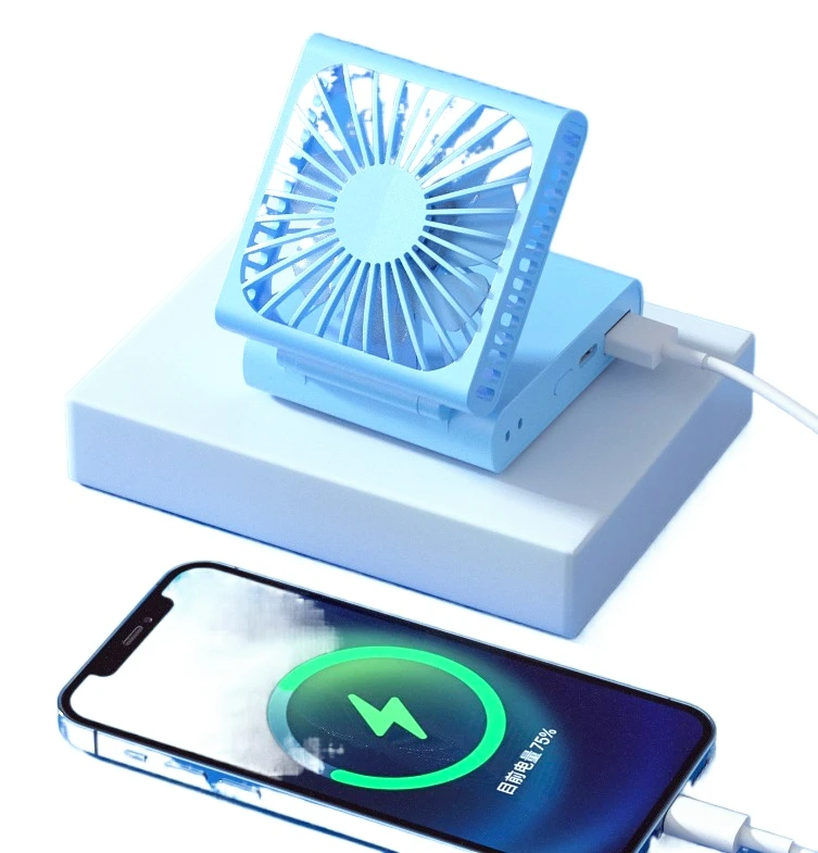 USB Rechargeable Personal Desk Phone Holder Portable Mini Fan Small ...