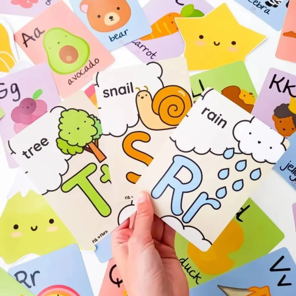 English Abc Flash Cards Alphabet Flashcards Kids Custom Flashcards ...