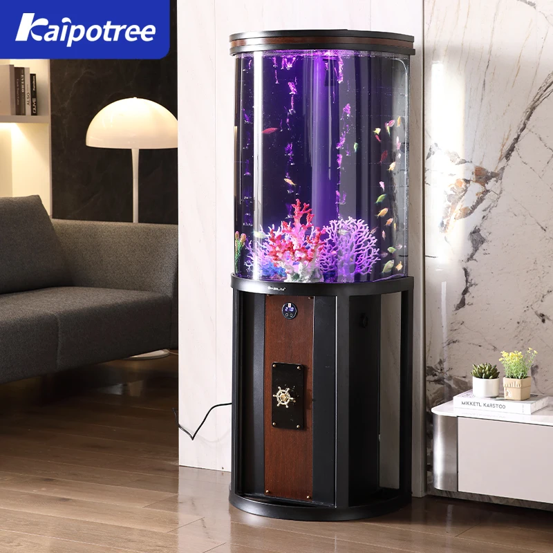 Custom Aquarium - Ultra White Glass Cylinder Fish Tank