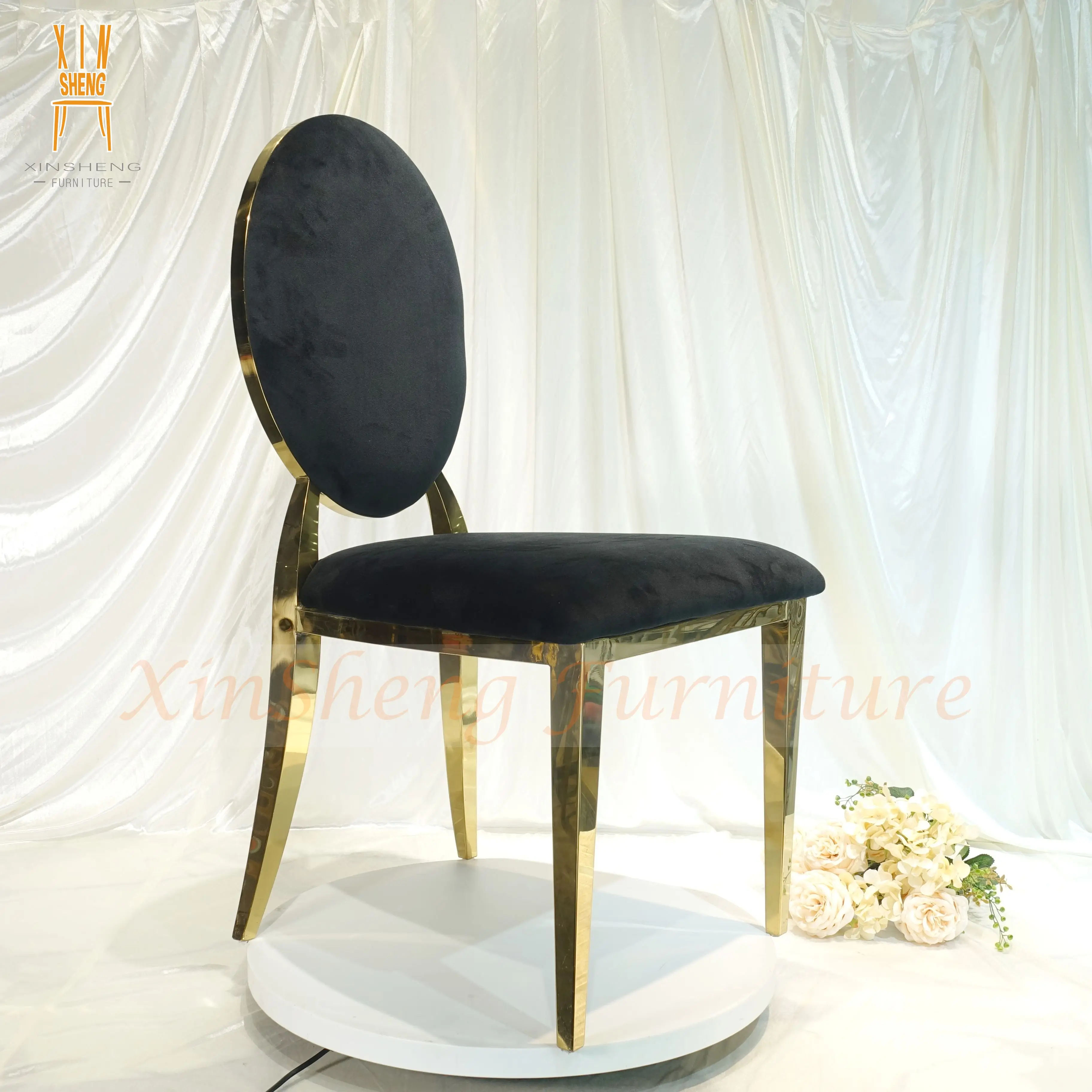 Luxury Event Round Back Design Gold Party Stainless Steel Hotel Wedding ...