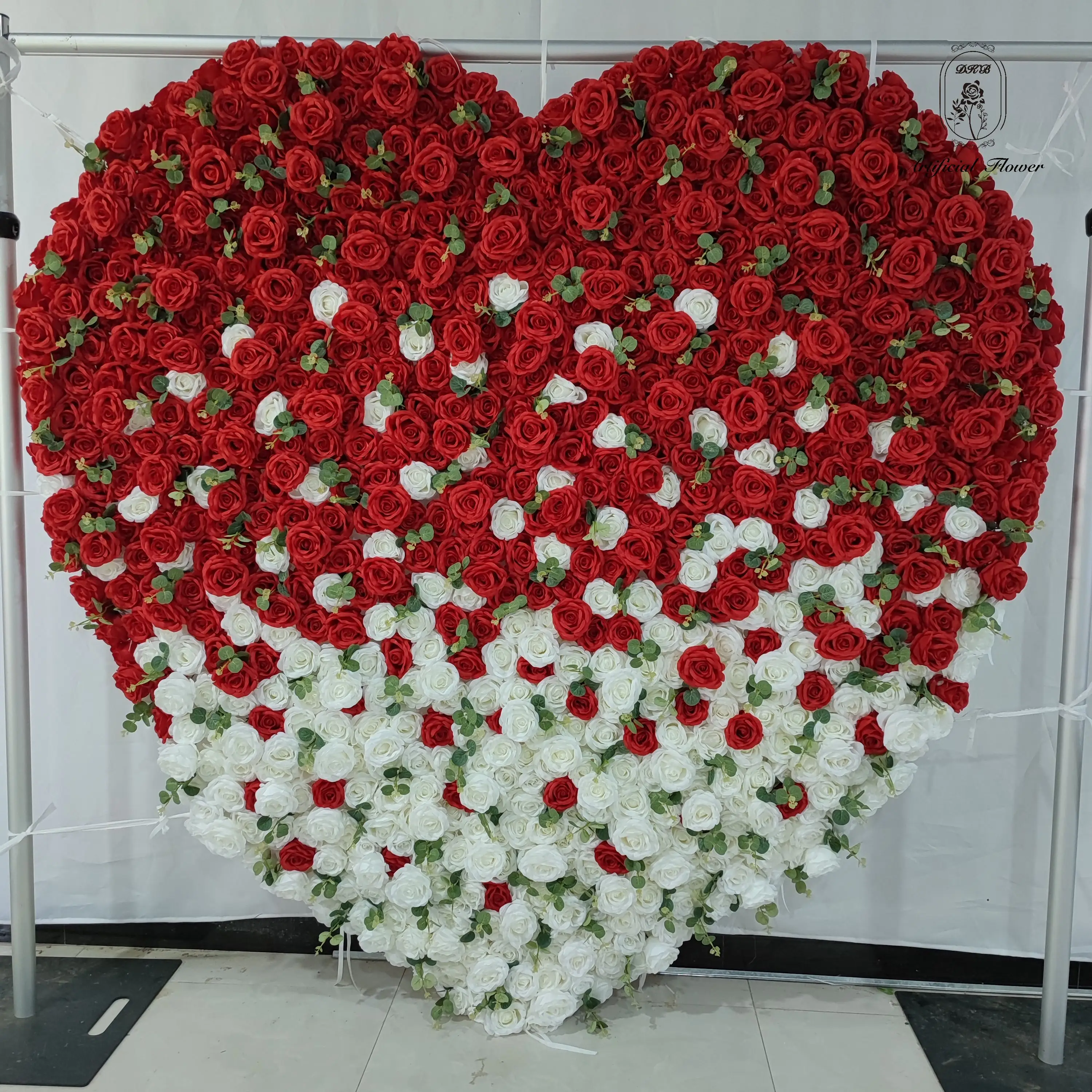 Heart Shape Flower Wall Wedding Centerpieces Artificial Silk Flowers ...