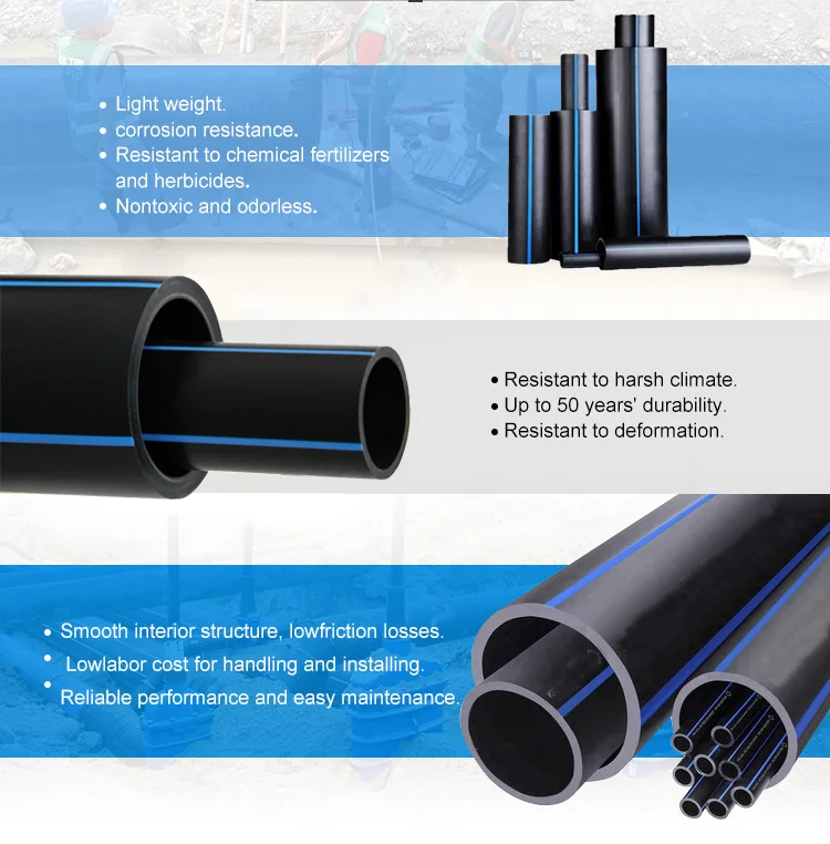 100% Virgin Material Plastic Tube Pe100 Pipes 110mm 160mm 200mm Pe Water Pipe Price 400mm 630mm ...